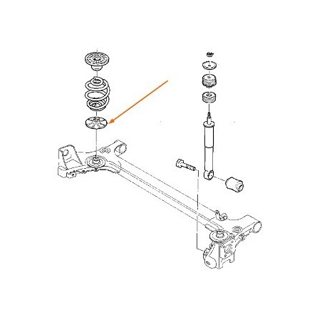 Spring cap Rear axle lower, SAAB 900 en 9-3